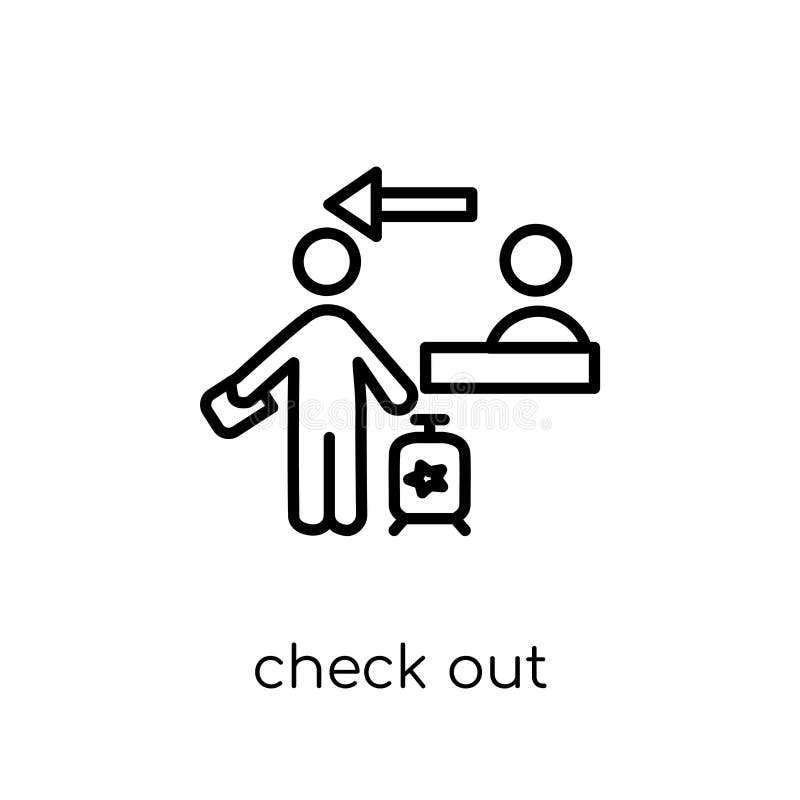 Check Out Icon Vector from Hotel Collection. Thin Line Check Out ...