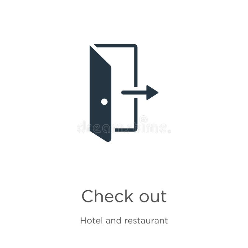 Check Out Icon Vector. Trendy Flat Check Out Icon from Accommodation ...
