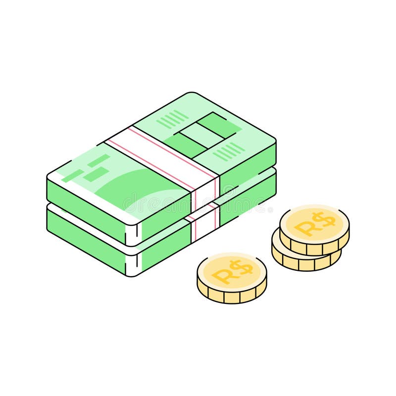 Check Out Isometric Icon Showing Brazilian Real Currency Stock Vector ...