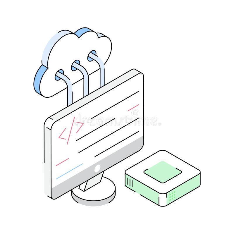 Check Out this Isometric Icon Showing Cloud Coding Innovation. Stock ...