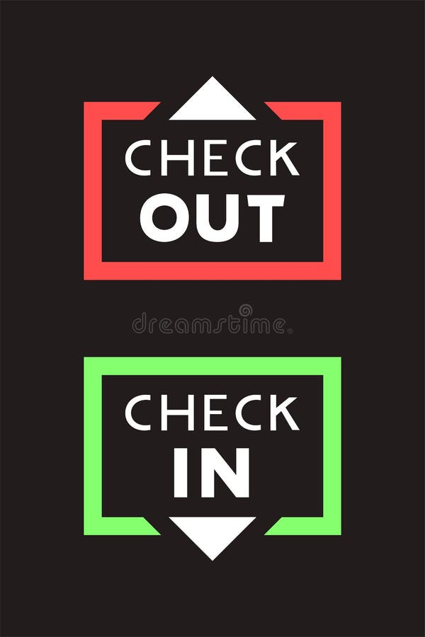 Check in and Check Out Messages Stock Vector - Illustration of modern ...