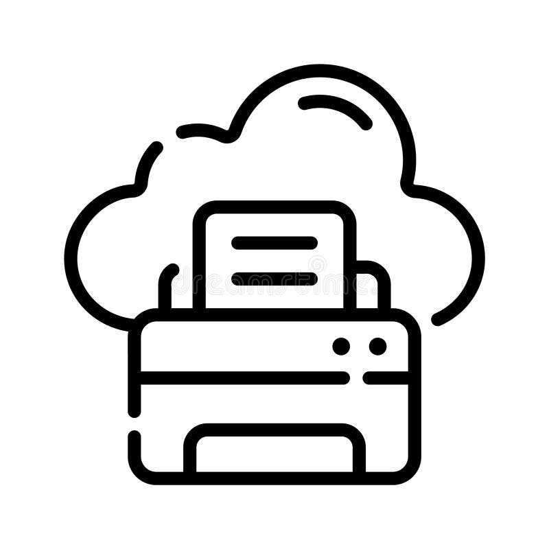 Check Out Our Handy Line Icon of Cloud Print Stock Illustration ...