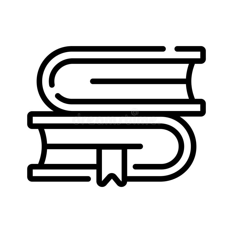 Check Out this Outline Icon of Stacked School Books Stock Vector ...