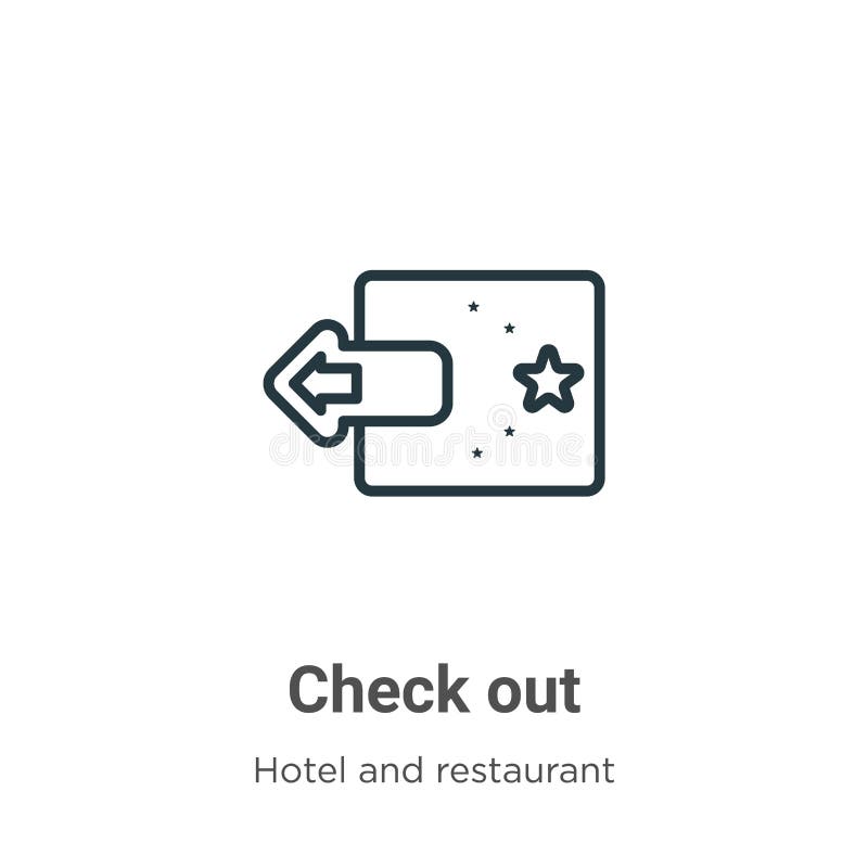 Outline Check Out Vector Icon. Isolated Black Simple Line Element ...