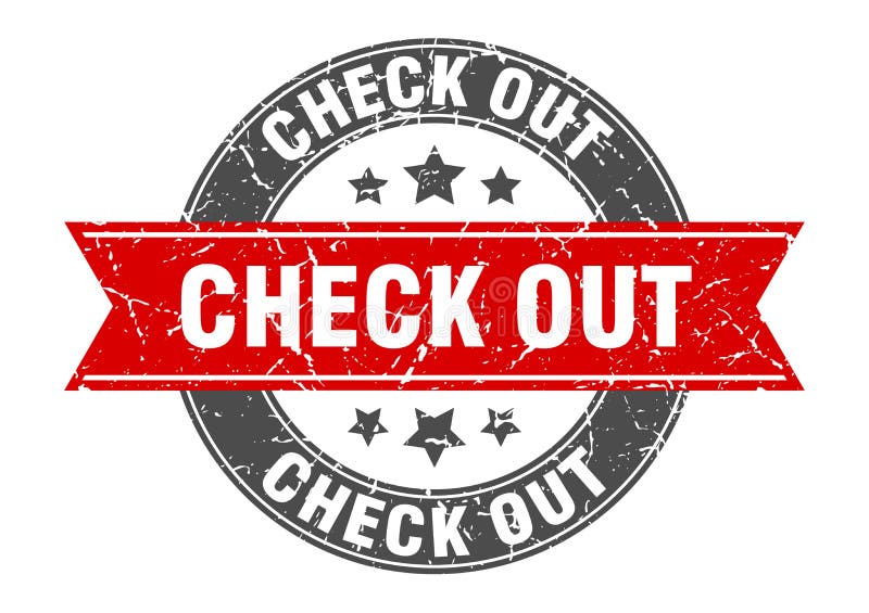 Check Out Round Stamp with Ribbon. Label Sign Stock Vector ...