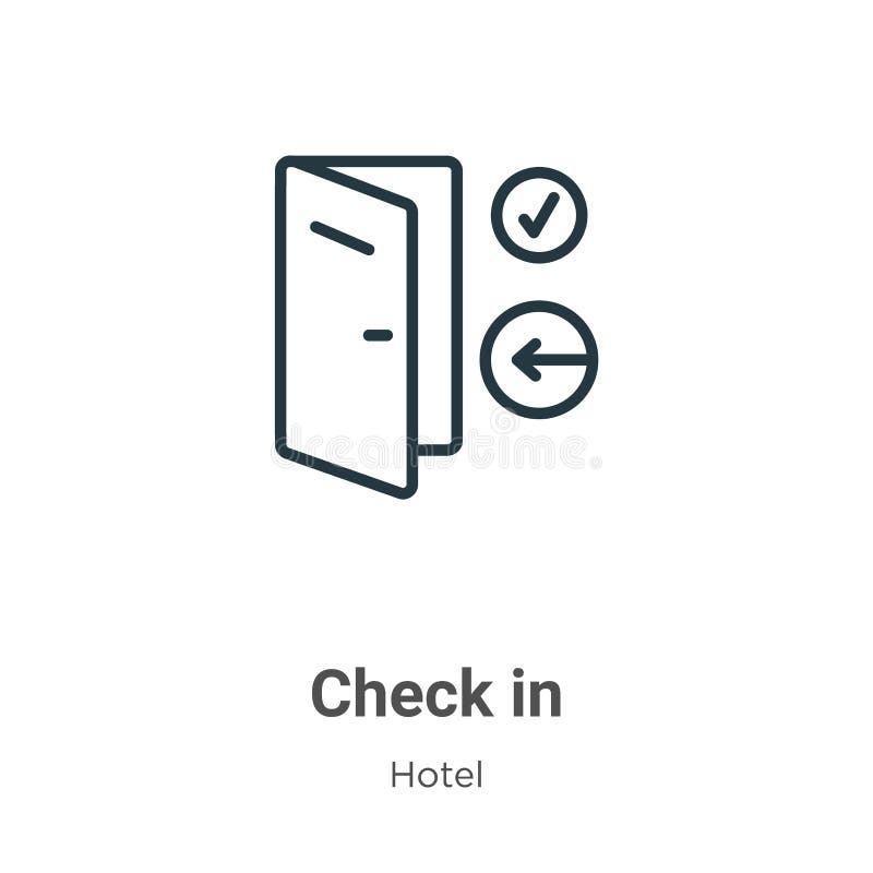 Check in Outline Vector Icon. Thin Line Black Check in Icon, Flat ...