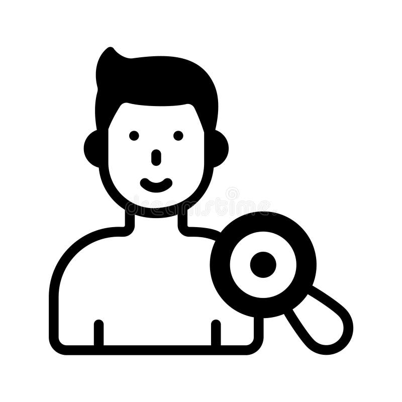 Check Patient with Magnifier, Icon Designed in Glyph Style Stock Vector ...