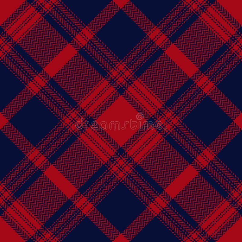 Check Pattern for Winter in Red and Navy Blue. Seamless Herringbone ...