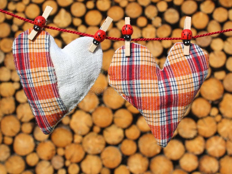 Love Hearts on Clothes Line Stock Image - Image of line, hung: 13753873