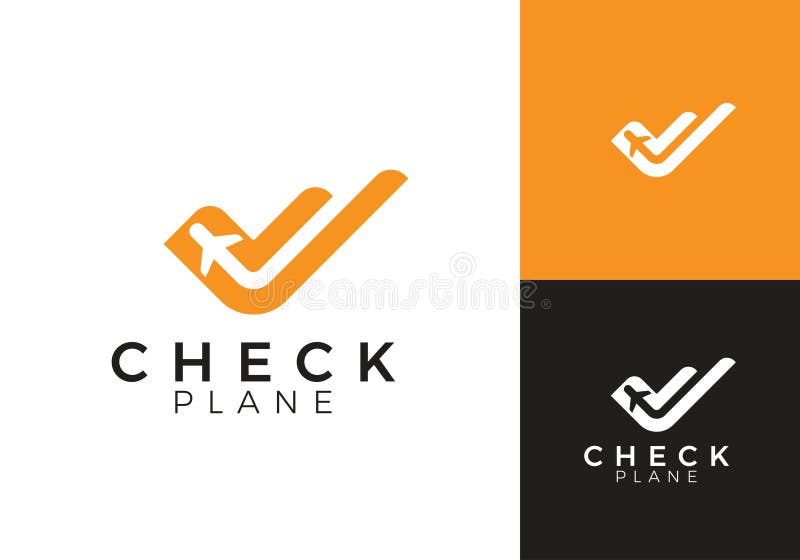 Check with Plane Logo. Travel Adventure Symbol Vector Design Stock ...