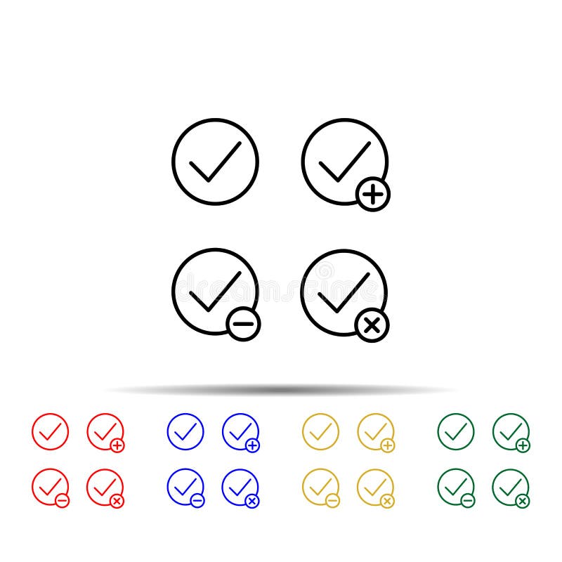 Check, Plus, Check, Minus Sign Nolan Icon. Simple Thin Line, Outline Vector of Web Icons for Ui ...