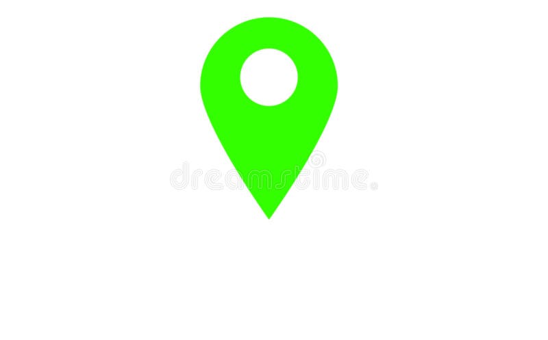 Check Point Animation of Green Map Pointer Pin Mark Bouncing on White ...