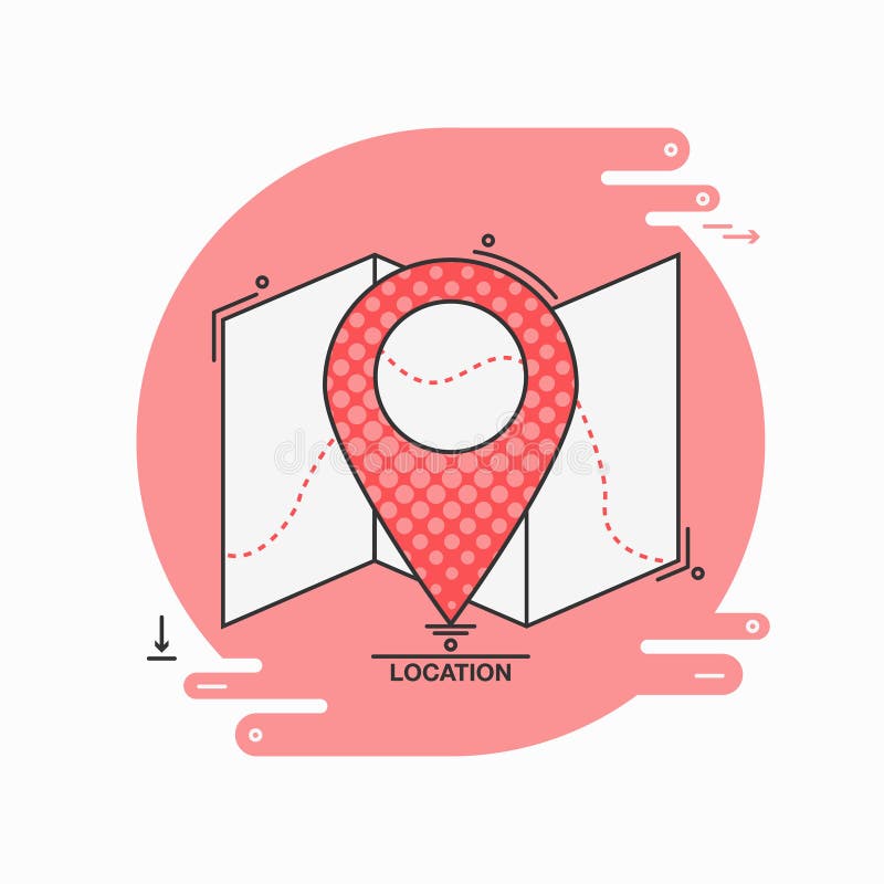 Check in Point Location with Diagram Infographics, Location Concept ...
