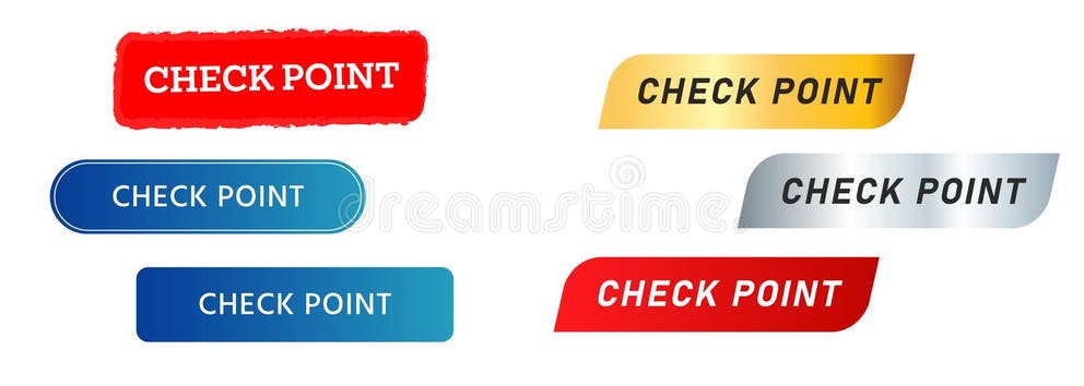 Check Point Rubber Stamp Button Square Label Sticker Sign Done Progress ...
