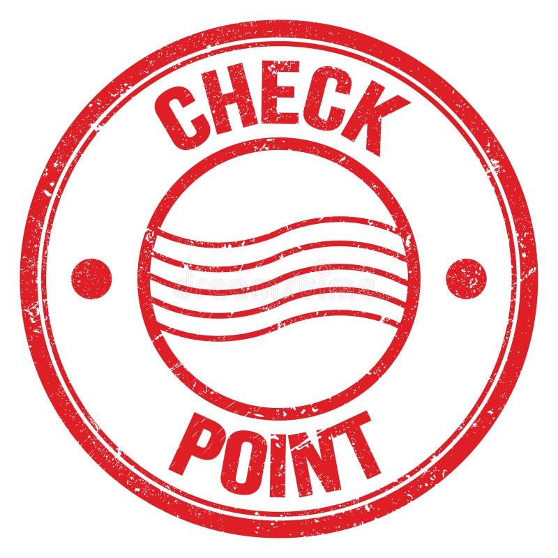 CHECK POINT Text on Red Round Postal Stamp Sign Stock Illustration ...