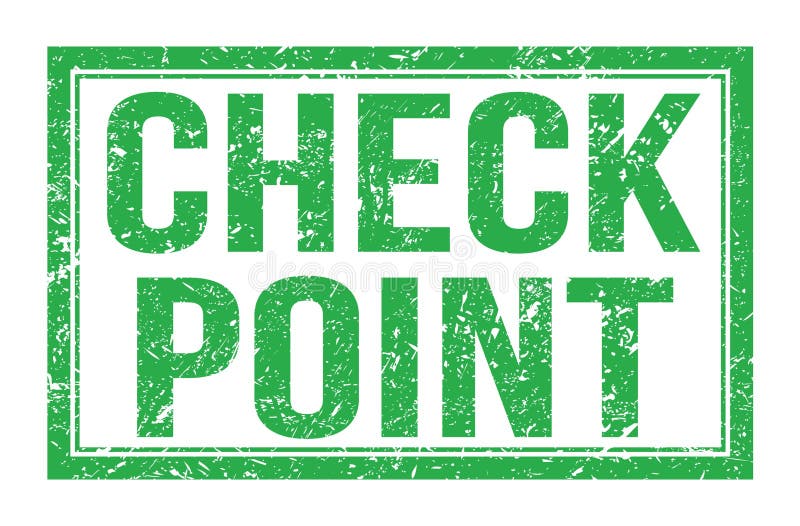 CHECK POINT, Words on Green Rectangle Stamp Sign Stock Illustration ...