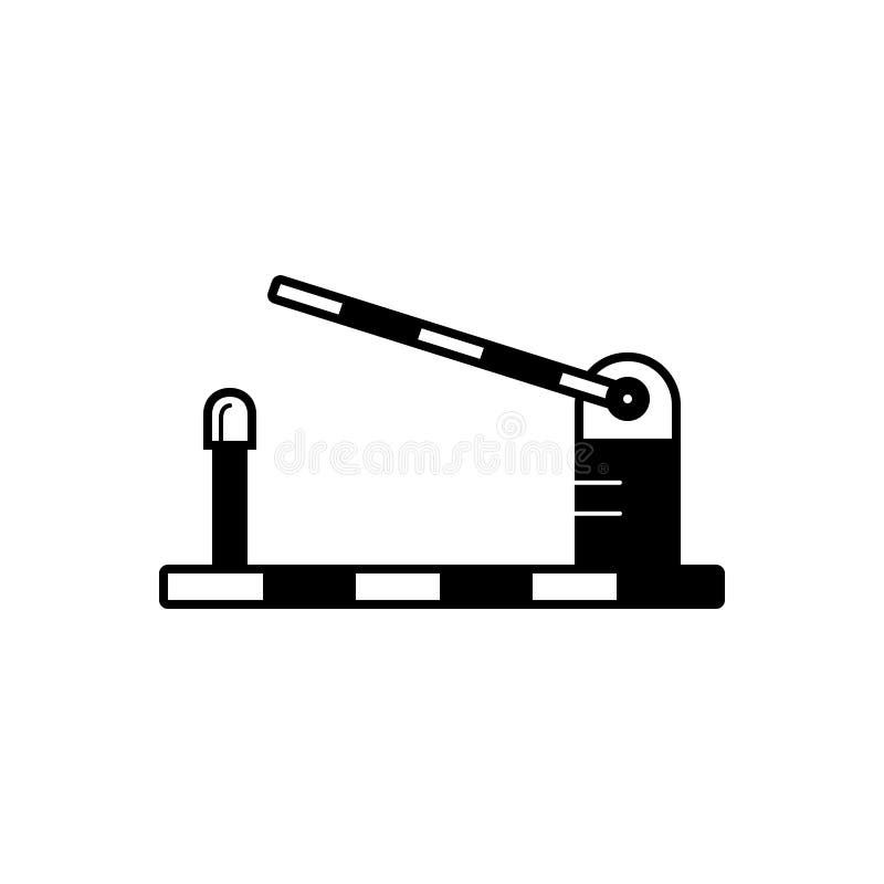 Black Solid Icon for Check Post, Barrier and Transportation Stock ...