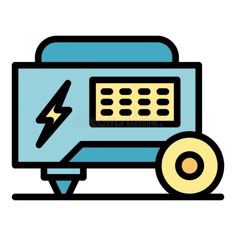 Power Generator Icons Set Outline Vector. Electric Engine Stock Vector ...