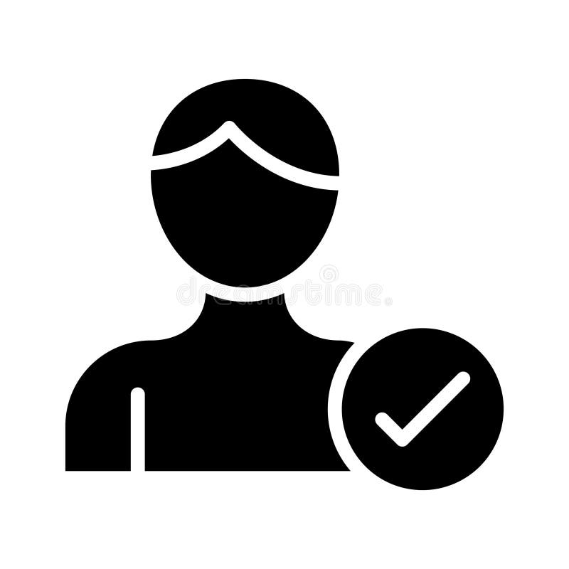Check Profile Glyph Flat Vector Icon Stock Vector - Illustration of ...