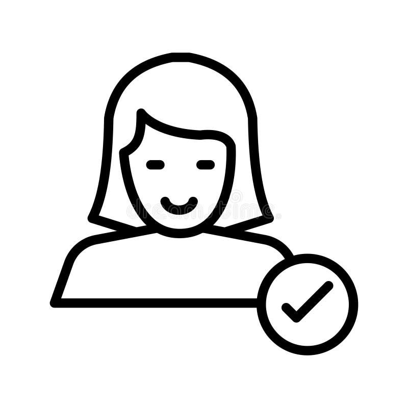 Check Profile Thin Line Vector Icon Stock Vector - Illustration of ...