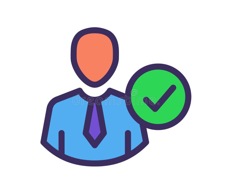 Check Profile User Single Isolated Icon with Filled Line Style Stock ...