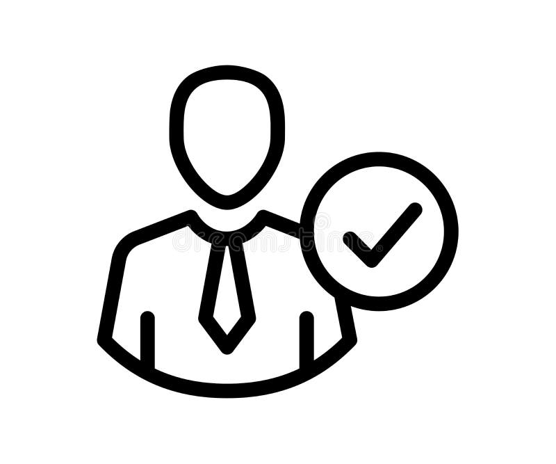 Check Profile User Single Isolated Icon with Outline Style Stock Vector ...