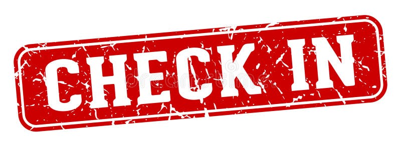 Check in Rectangular Sign. Check in Stamp Stock Vector - Illustration ...