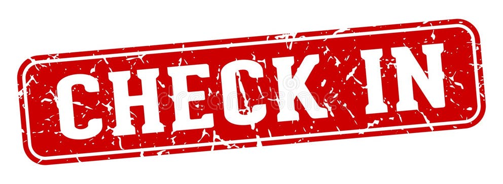 Check in Rectangular Sign. Check in Stamp Stock Vector - Illustration ...