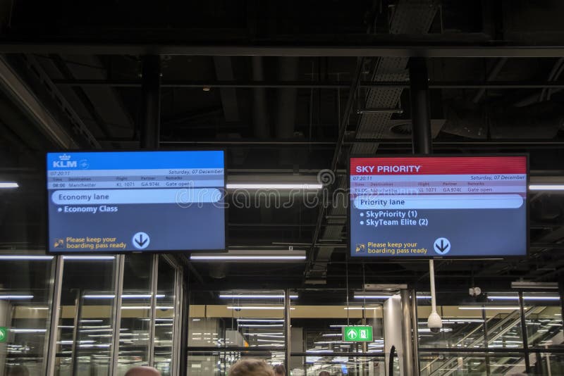 Check in Screen at the Gates of Schiphol Airport the Netherlands 7-12 ...