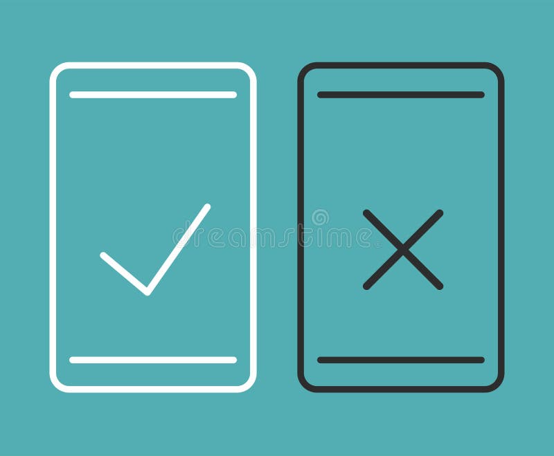 Check Screen Smartphone Icons Stock Vector - Illustration of check ...