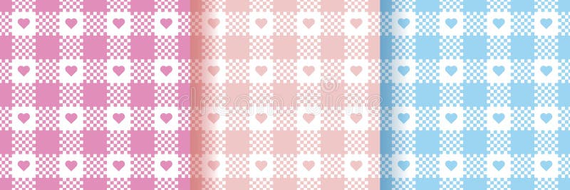 Check Seamless Pattern. Set Vichy Prints. Vector Illustration Stock ...