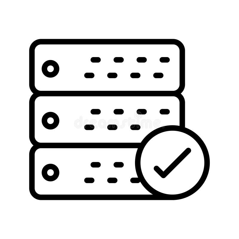 Check Server File Folder Icon, Outline Style Stock Vector ...