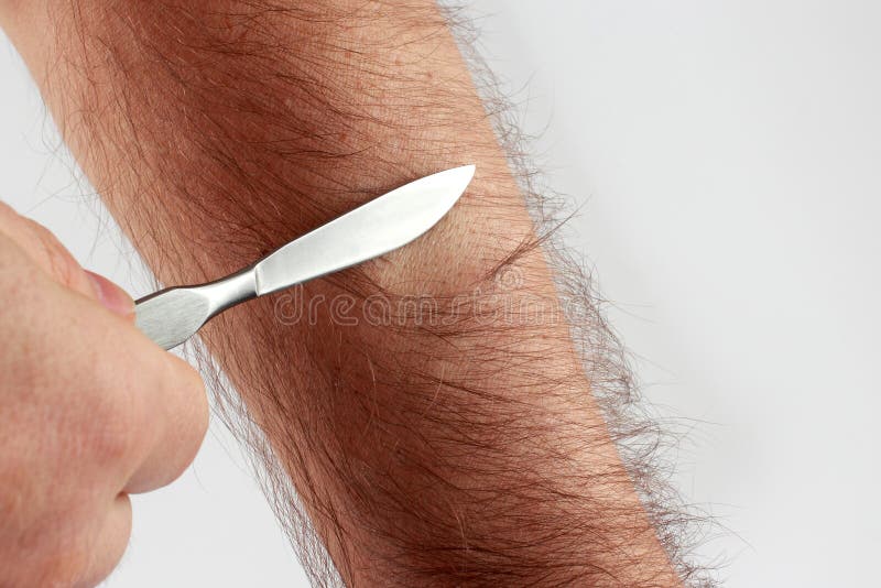 Check Sharpness Sharpening a Scalpel on Hair Hands Stock Image - Image ...