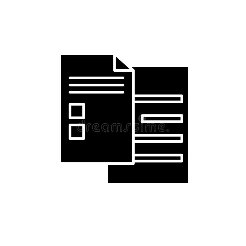 Check Sheets Black Icon, Vector Sign on Isolated Background. Check ...