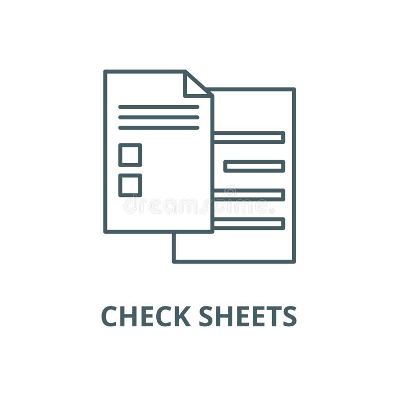 Check Sheets Line Icon Concept. Check Sheets Flat Vector Symbol, Sign ...