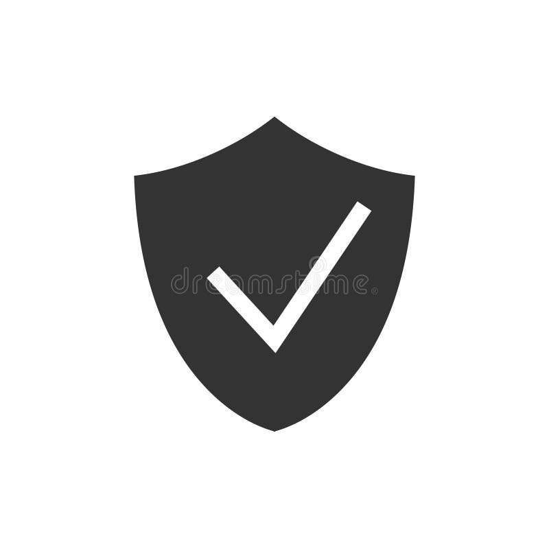 Check Shield Icon Symbol. Secure Protection Concept Illus Stock ...