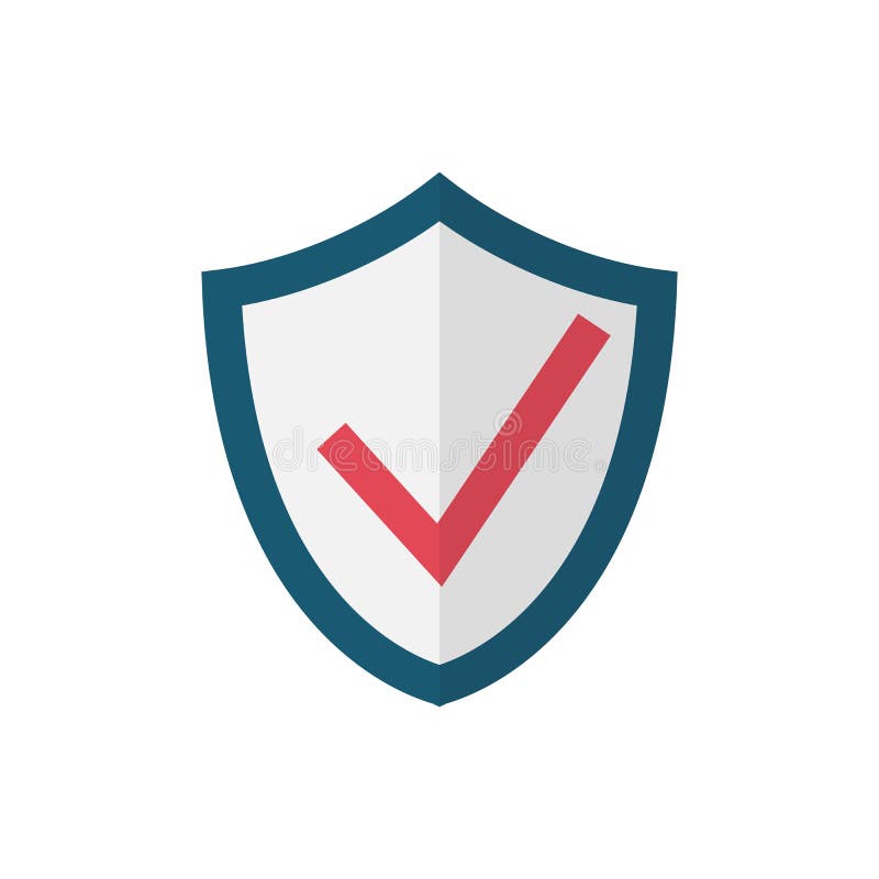 Shield Flat Style with Check Mark Icon. Security Shield Vector ...