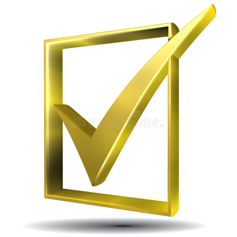 Check Mark In Colorful 3d Box Stock Photo - Image of sign, isolated ...