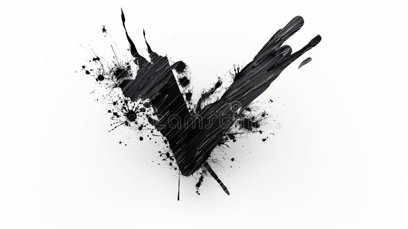 Check Sign Icon from Abstract Black in Splash. Isolated on White ...