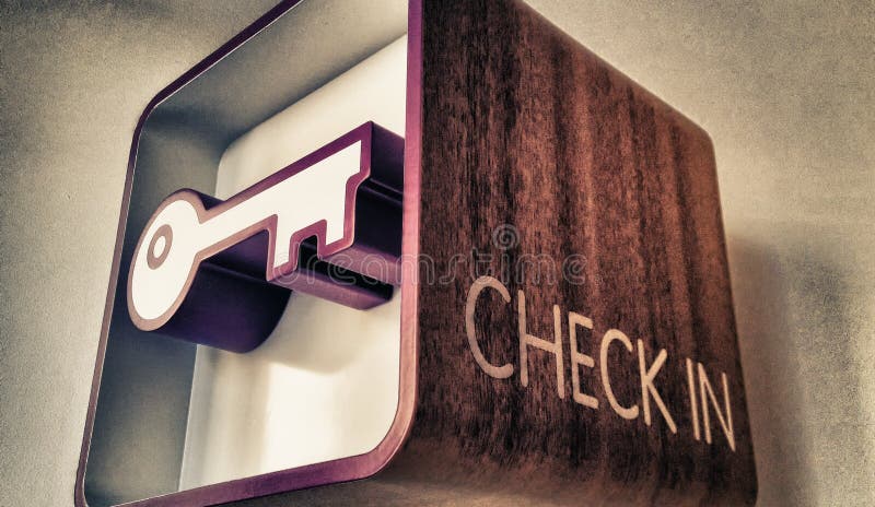 Check in Sign and Key Symbol Stock Image - Image of tourism, business ...