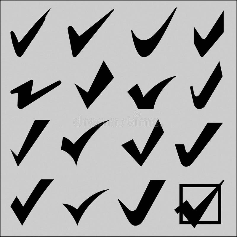 Check Sign and Tick Sign Set Stock Vector - Illustration of choose ...