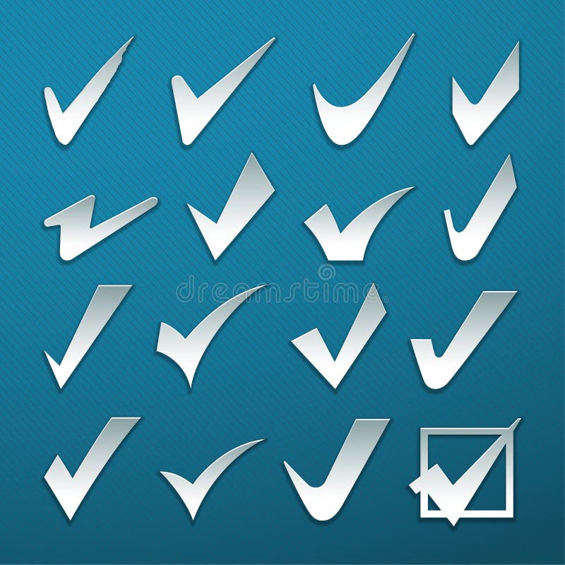 Check Sign and Tick Sign Set Stock Vector - Illustration of solution ...