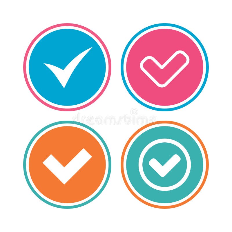 Check Signs. Checkbox Confirm Icons. Stock Vector - Illustration of ...