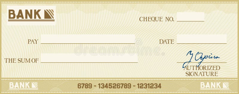 Blank Check with Open Space for Your Text Stock Illustration ...