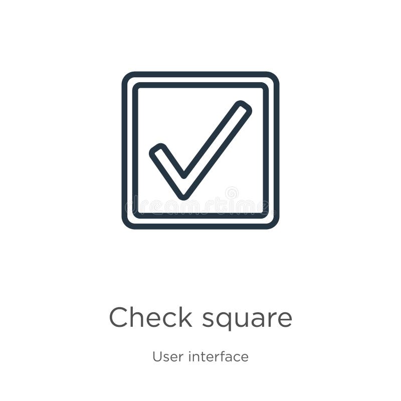 Check Square Icon. Thin Linear Check Square Outline Icon Isolated on ...