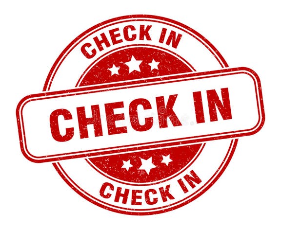 Check in Stamp. Check in Label. Round Grunge Sign Stock Vector ...