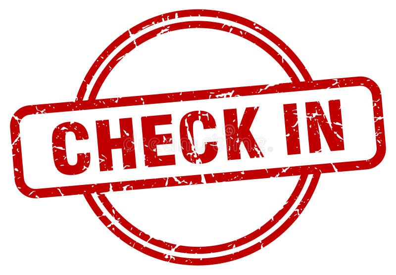 Check in Stamp. Check in Round Vintage Grunge Label Stock Vector ...
