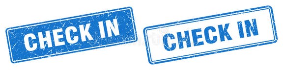 Check in Stamp Set. Check in Square Grunge Sign Stock Vector ...