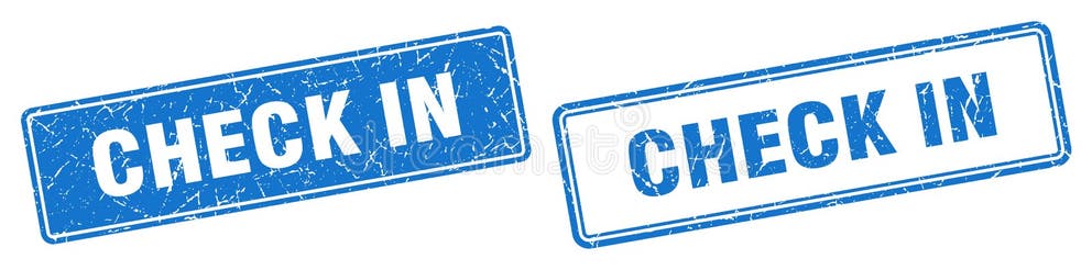 Check in Stamp Set. Check in Square Grunge Sign Stock Vector ...