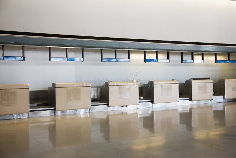 Check-in Station in Airport. Stock Photo - Image of colour, indoors ...